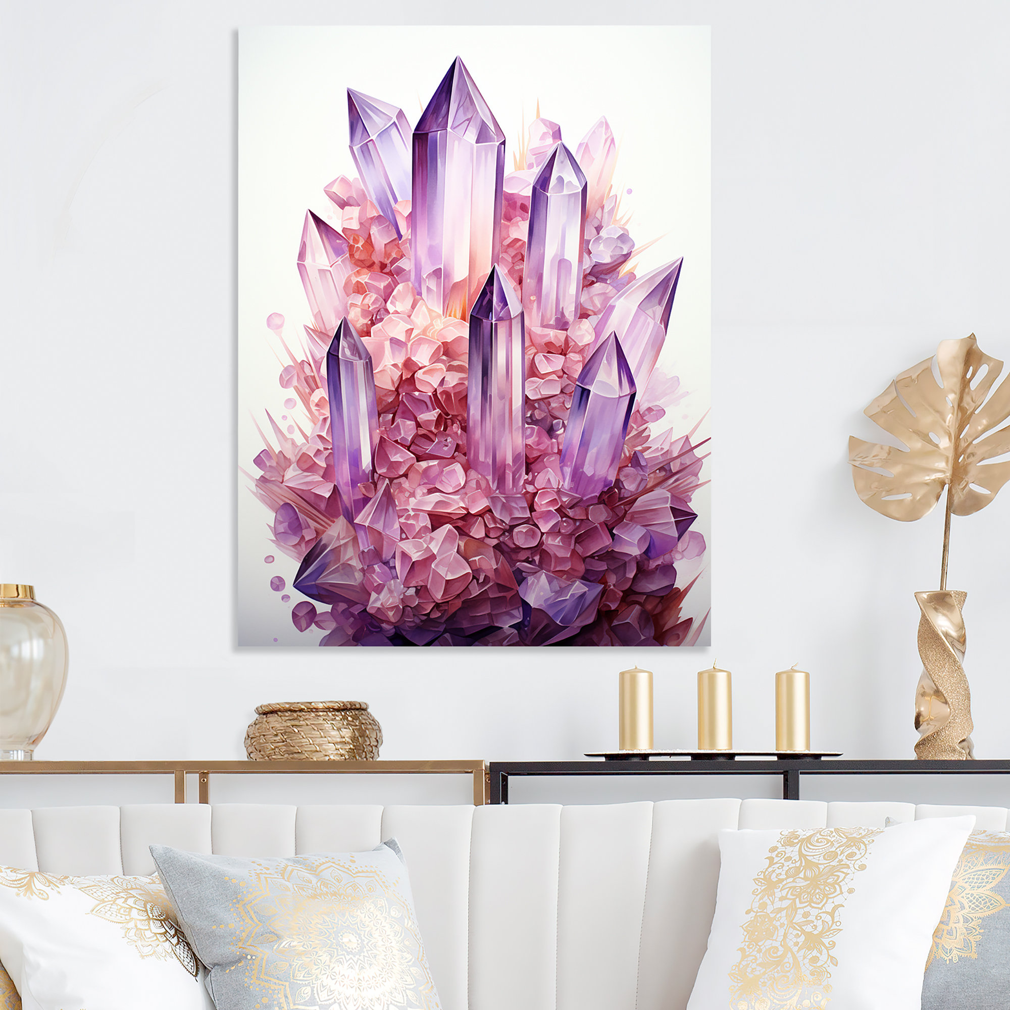 Mercer41 Pink Amethyst Geode Essence 1 - Stone Geode Metal Wall Art ...