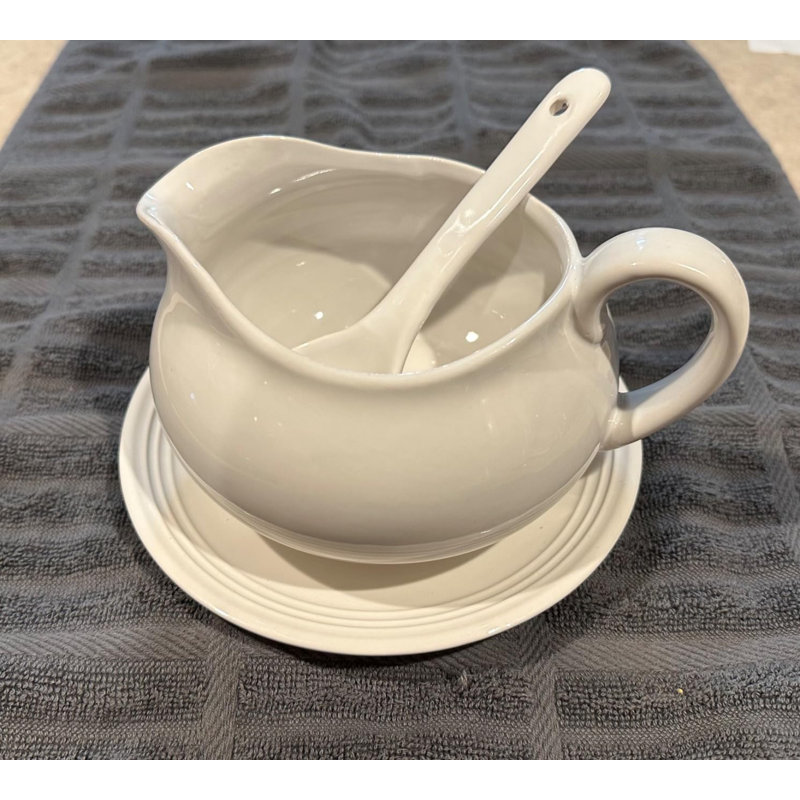 Lark Manor™ Gravy Boat,Ceramic White Gravy Dish Set, Gravy Boat,Saucer ...