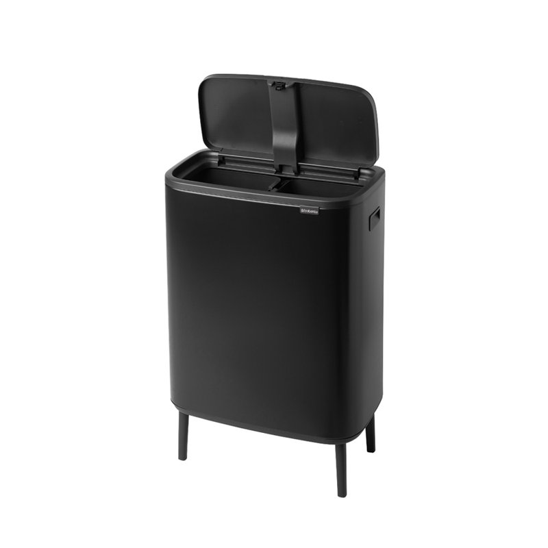 Brabantia Bo Hi Touch Top Dual Compartment Recycling Trash Can, 2 x 8 ...