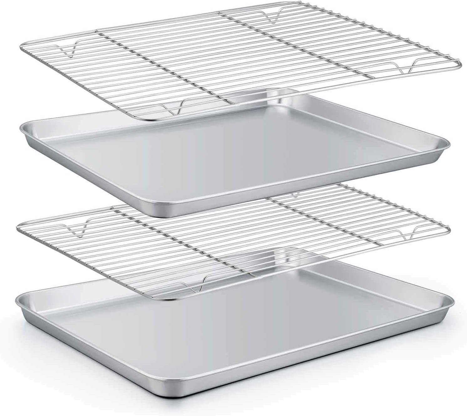 Anadea Baking Sheet With Rack Set (2 Pans + 2 Racks), Stainless Steel ...