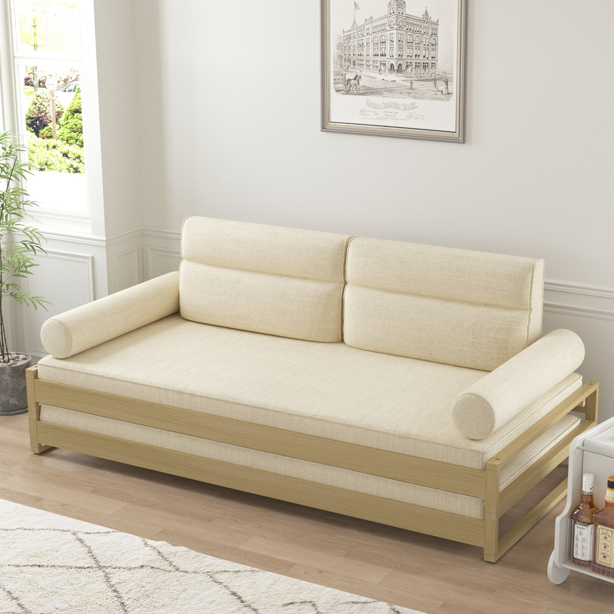 Latitude Run® Stackable Sofa, Convertible Cushioned Sleeper Sofa ...