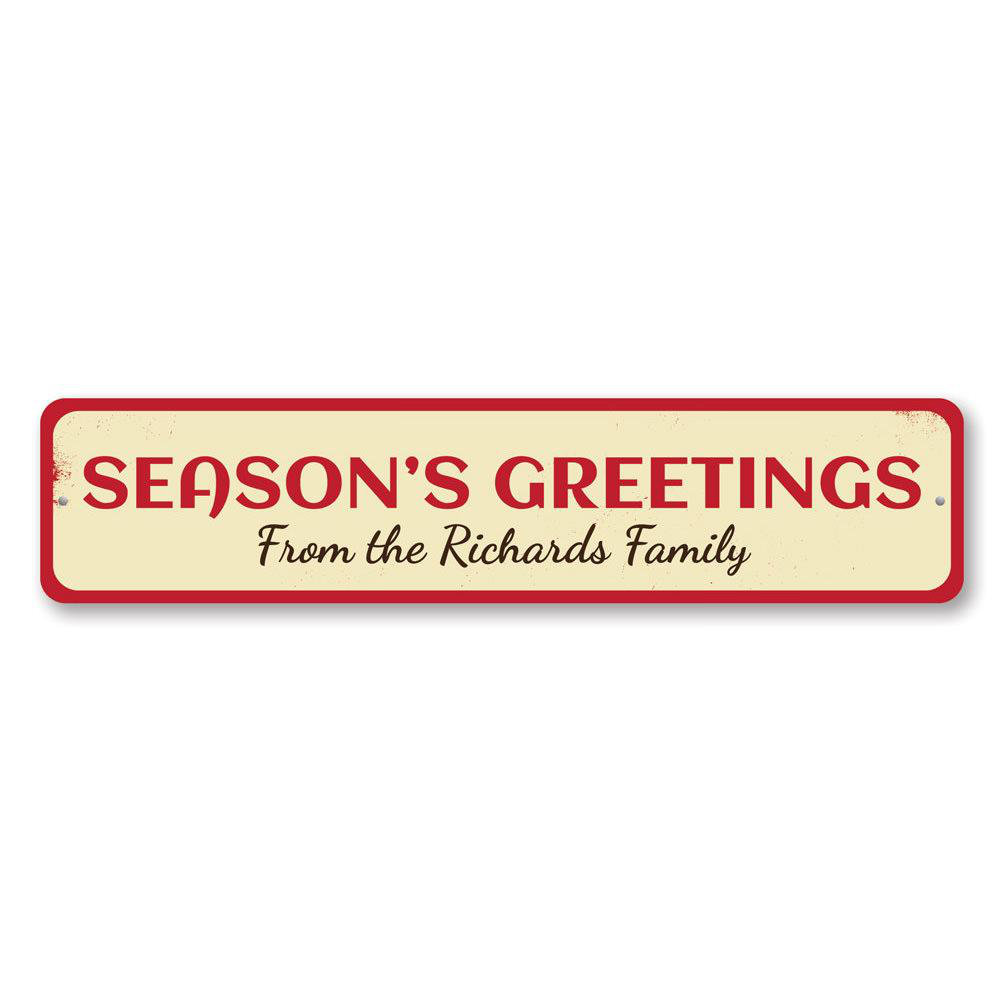 Lizton Sign Shop, Inc Season's Greetings Family Name Custom Aluminum ...