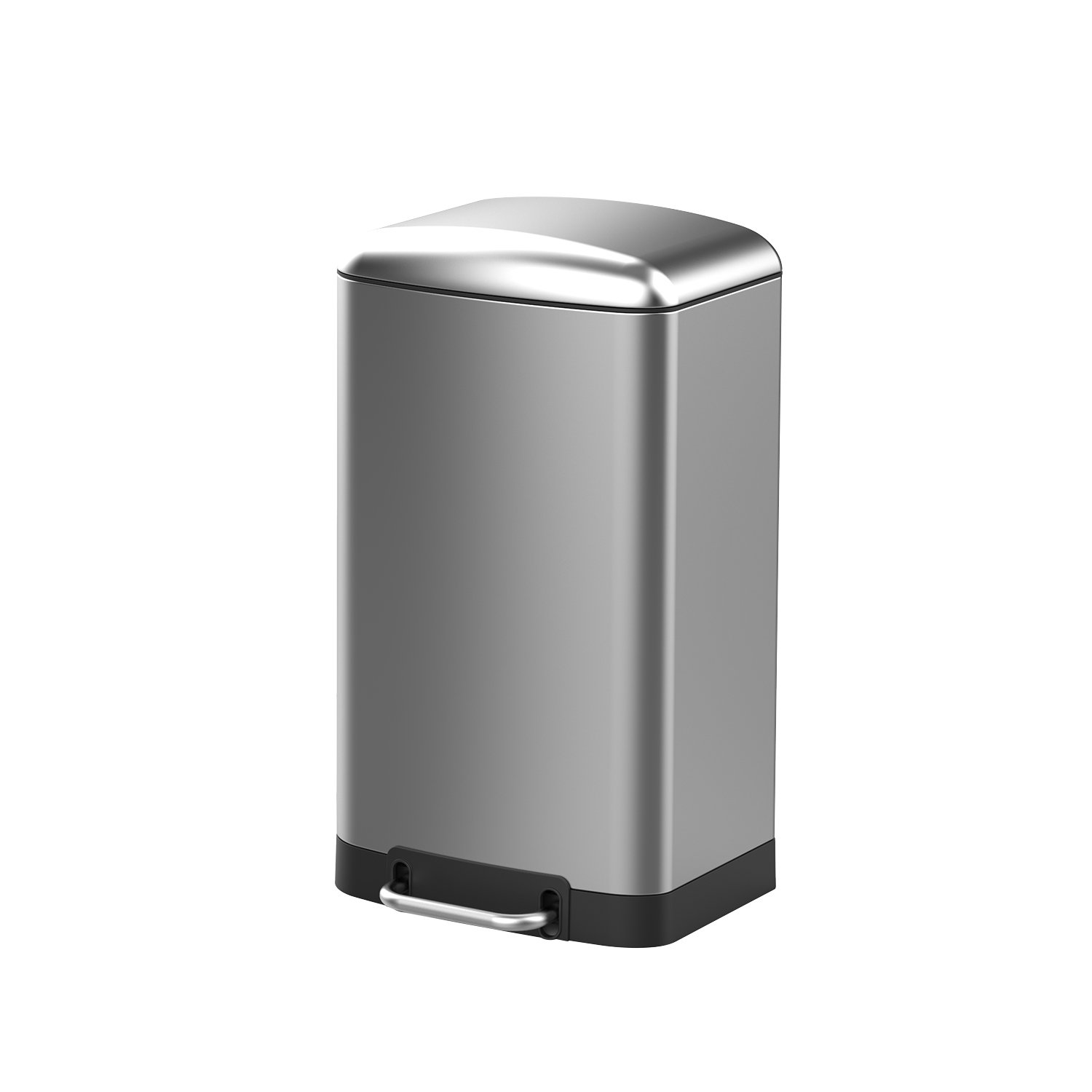 BinMax Silver Stainless Steel Wastebasket Kitchen Garbage Can 10.5 ...