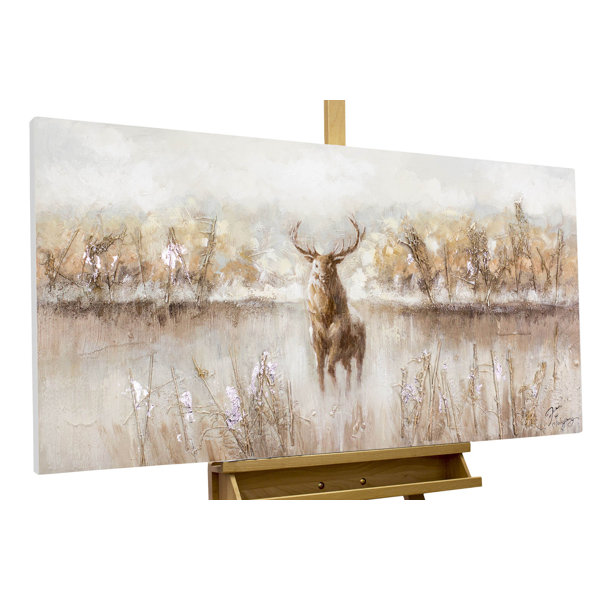 Union Rustic Handgemalt Acrylbild Auge in Auge | Wayfair.de