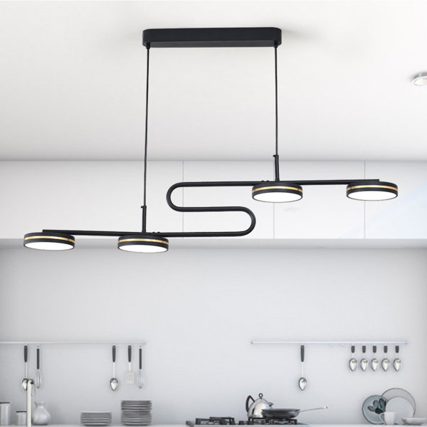 Wrought Studio Elorah - Light Black LED Kitchen Island Pendant | Wayfair