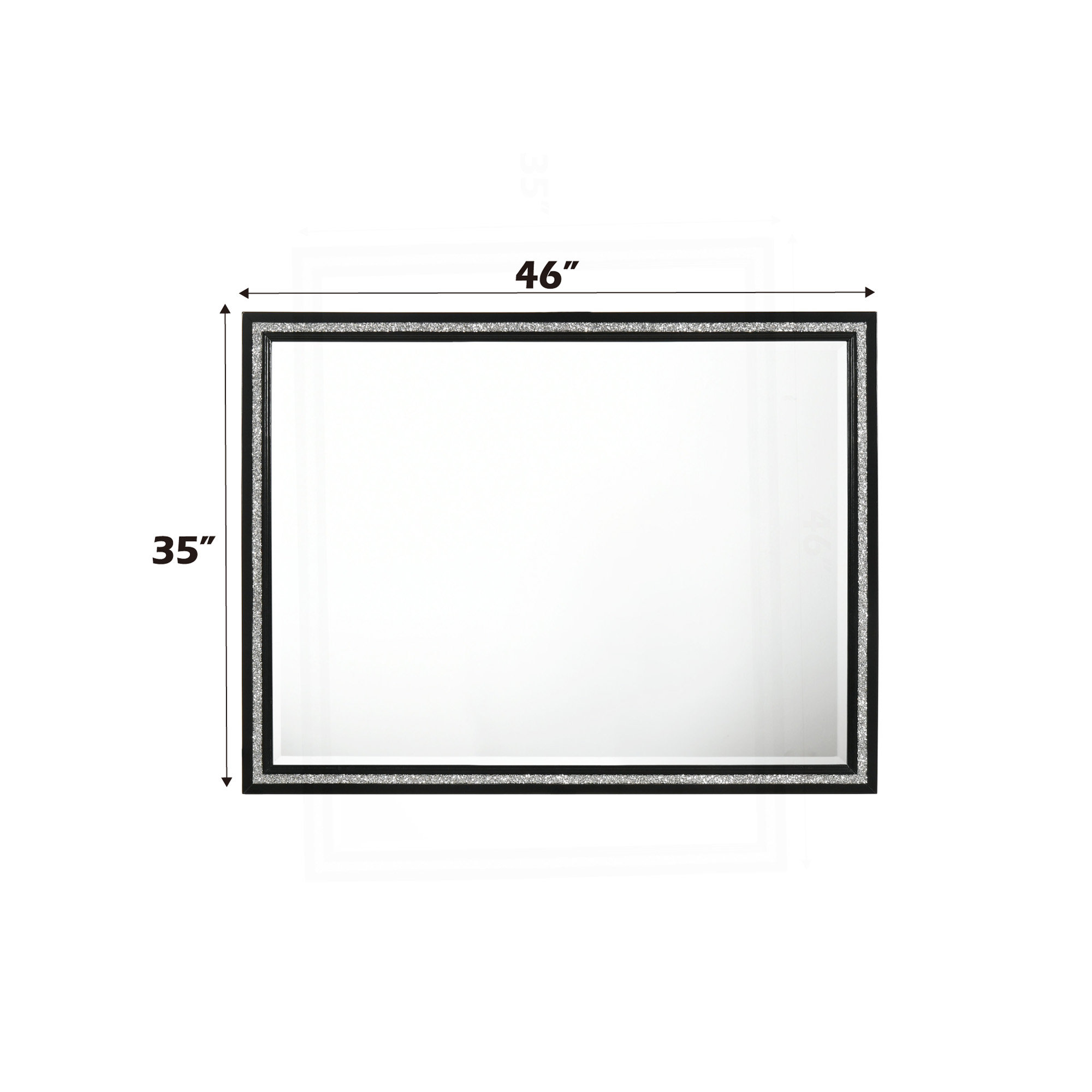 Mercer41 Exquisite Beveled Edge Mirror With Silver Trim, Enhancing Any ...