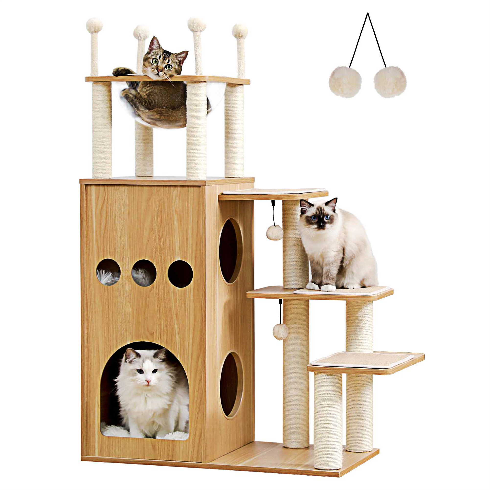 Tucker Murphy Pet™ 51" Extra Tall Sky-Castle Design Wooden Modern ...