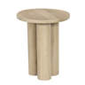 The Urban Port Hazel Side Table with 3 Pillar Legs, Handcrafted Natural ...