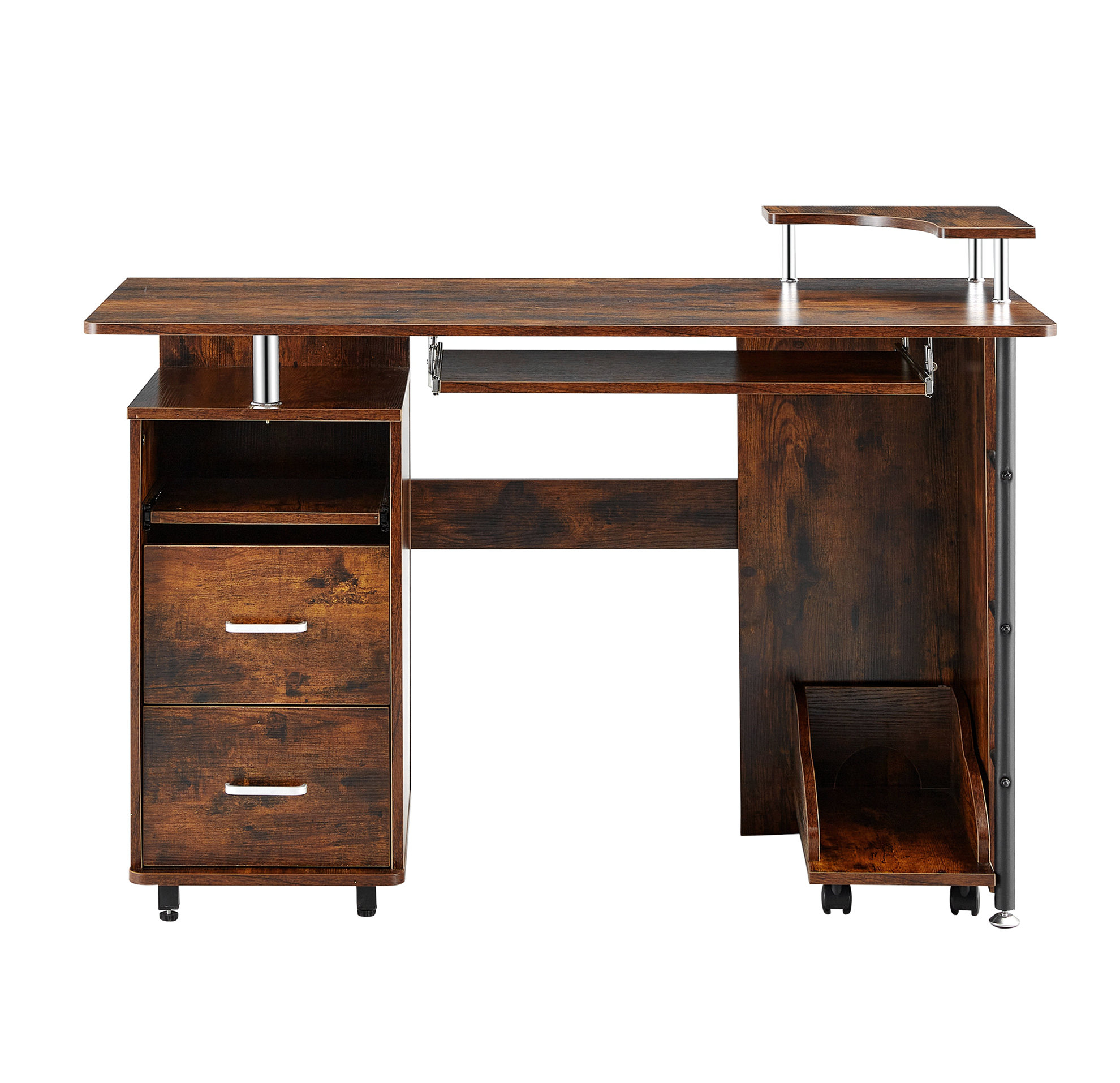 17 Stories D&N Solid Wood Computer Desk,Office Table With PC Droller ...