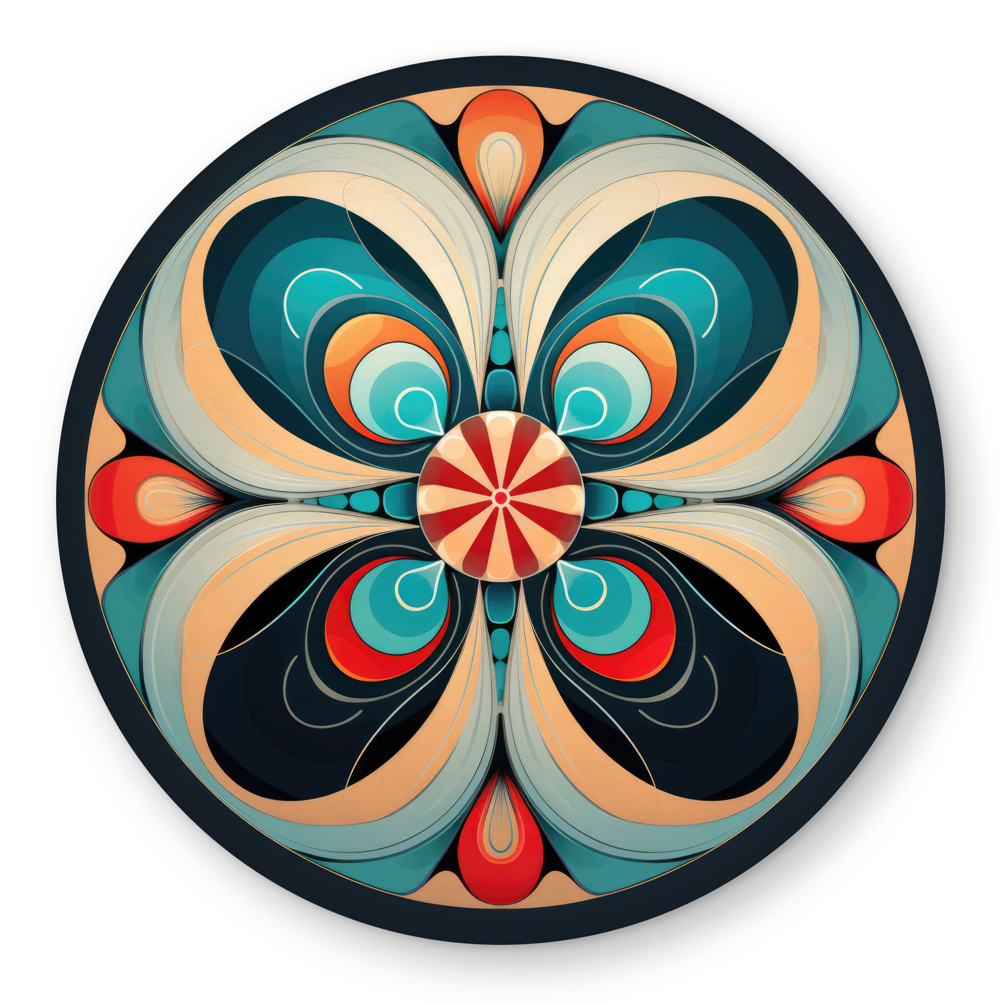 Bungalow Rose Concentric Red Round Outdoor Area Rug | Home Decor ...