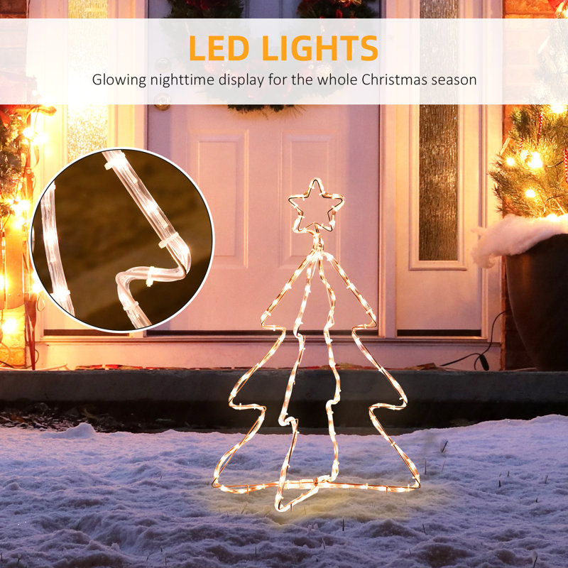 The Holiday Aisle® Outsunny 30" Outdoor LED Christmas Tree Rope Lights ...