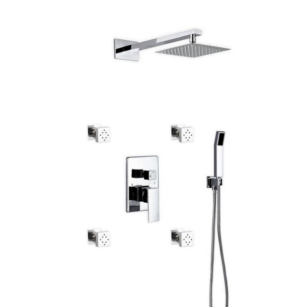 Rebrilliant Cahoon Complete Shower System with Rough in-Valve & Reviews ...