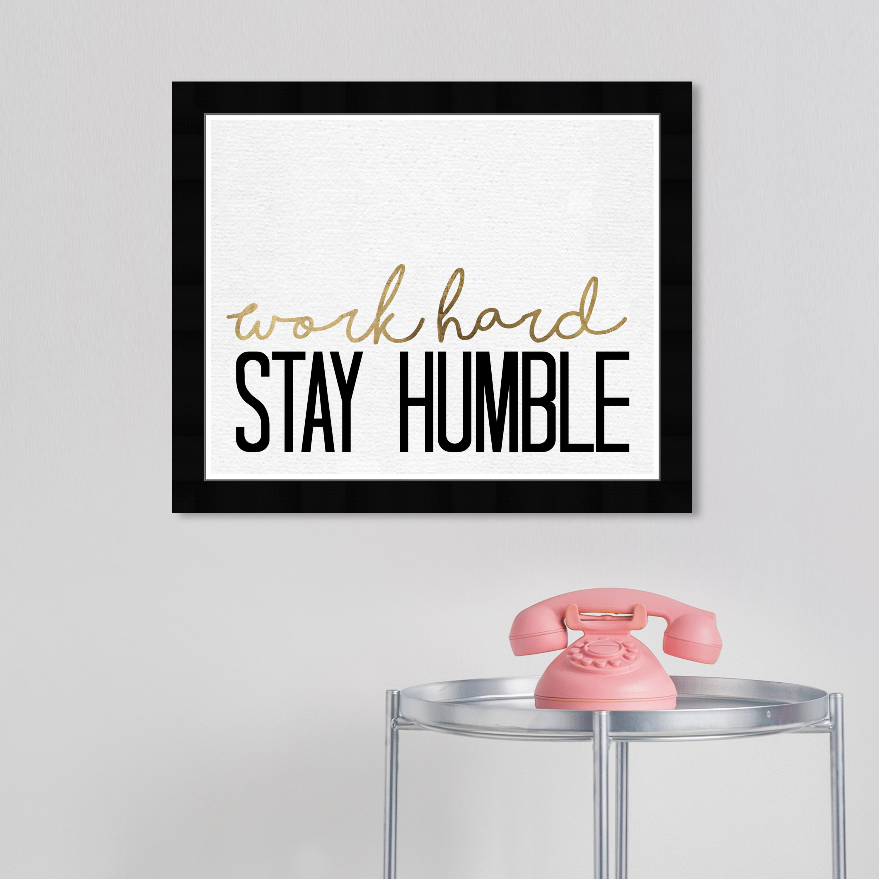 Mercer41 'Stay Humble Gold' - Picture Frame Graphic Art Print on Paper ...