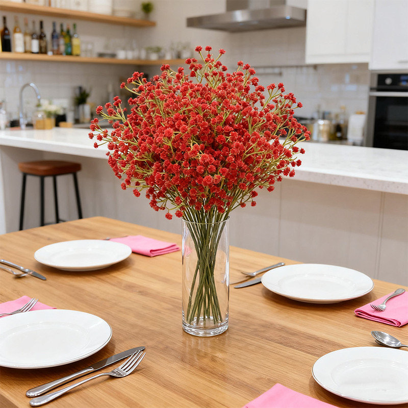 Primrue 10 Pcs Multicolor Baby Breath Flowers, Fake Gypsophila Plants ...