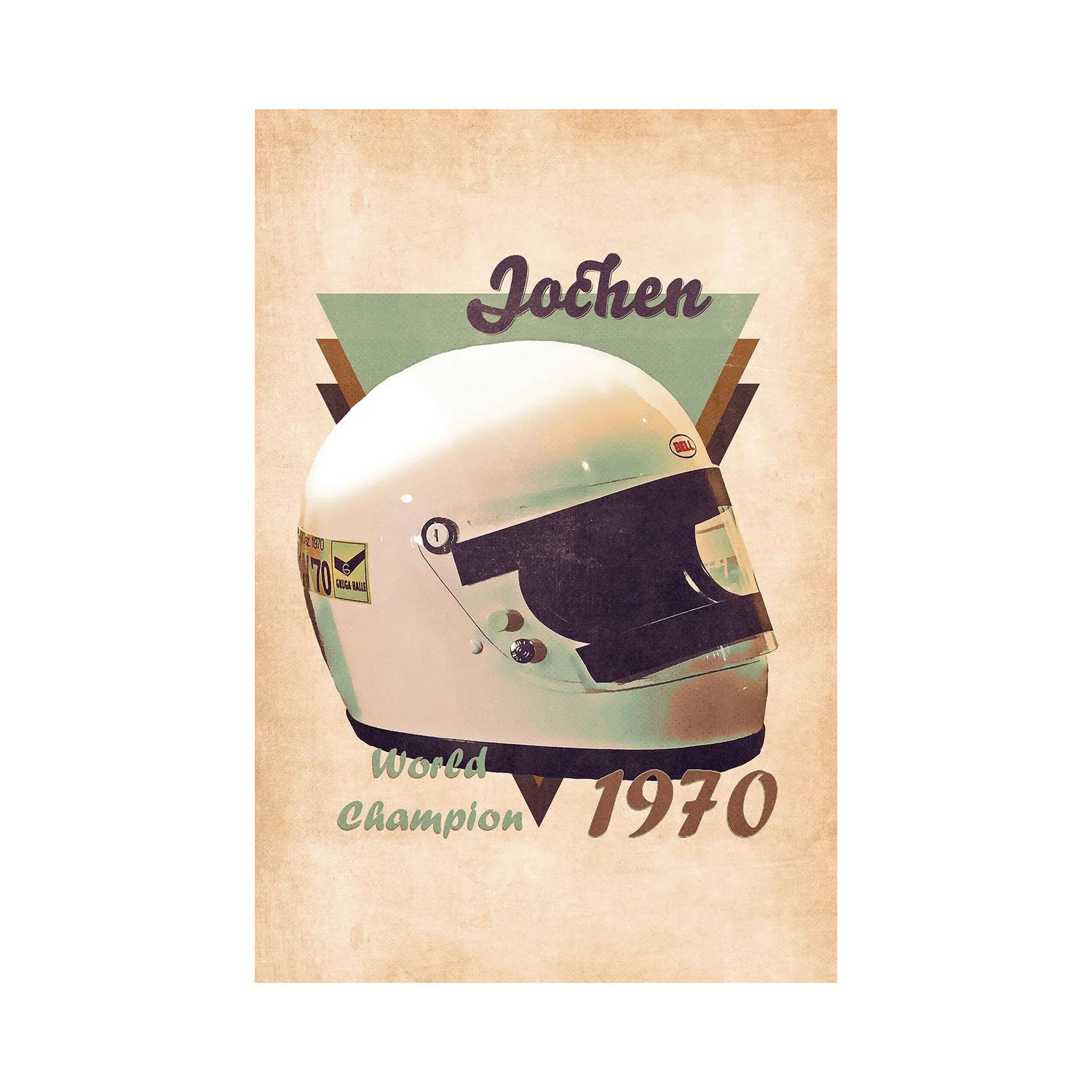 ClassicLiving Jochen Rindt's Helmet Retro - Wrapped Canvas Painting ...