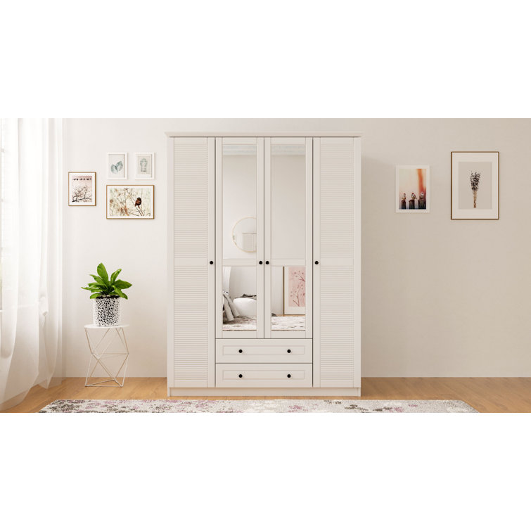 Lark Manor Kaylah 4 Door Manufactured Wood Wardrobe | Wayfair.co.uk