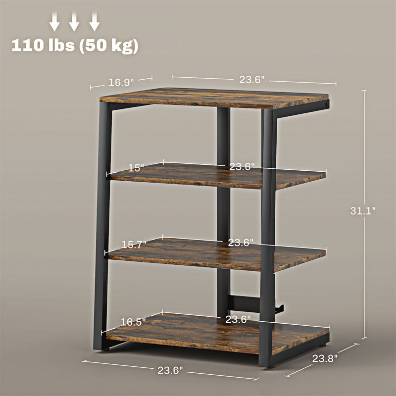 17 Stories TV Stand with Adjustable Shelves and Extension Lead Holder ...