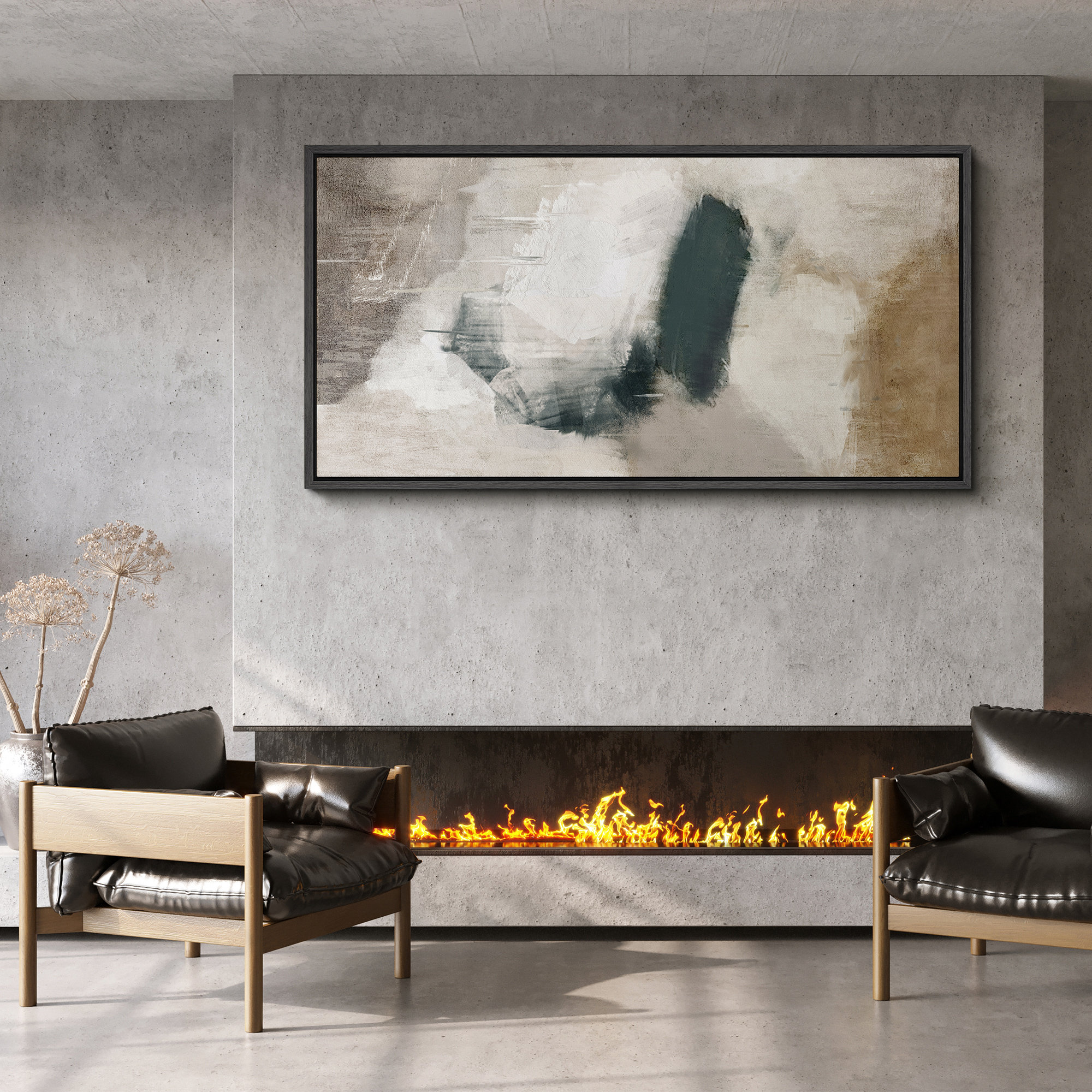 wall26 Modern Abstract Design in Neutral Tones Modern Art & Reviews ...