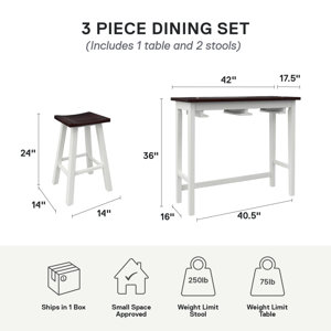 Winston Porter Shirla 3-Piece Hanging Counter Height Dining Stool Set ...