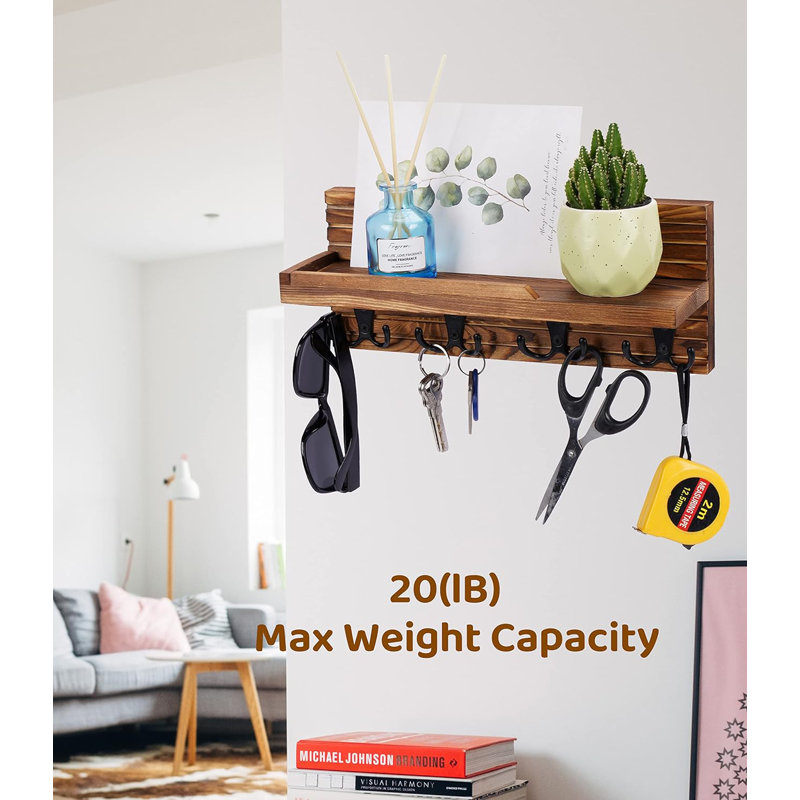 Belleze Manufactured Wood Wall Organizer with Key Hooks | Wayfair