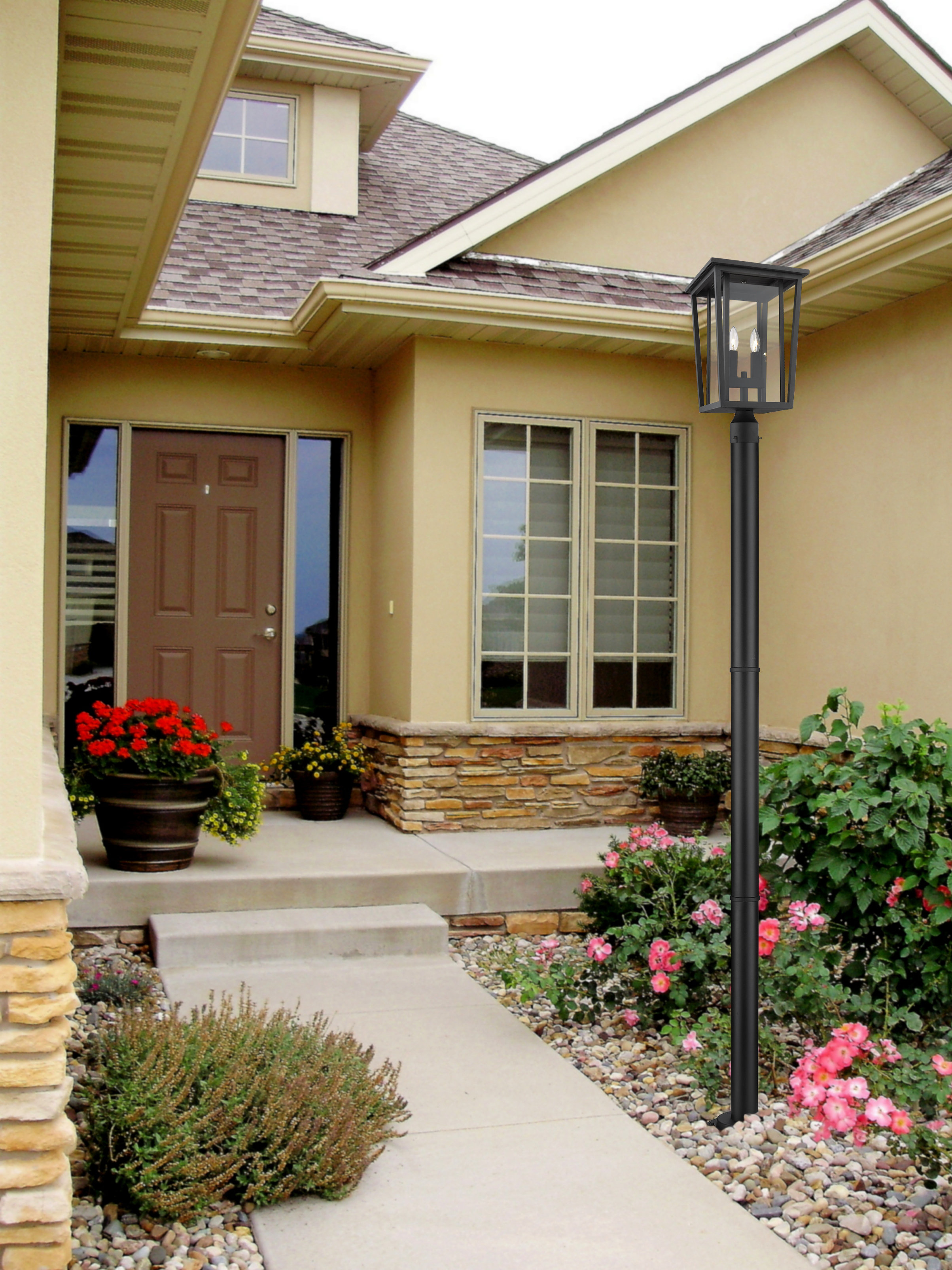 Lark Manor Amreet 2-Light 113.5" Post Light - Wayfair Canada