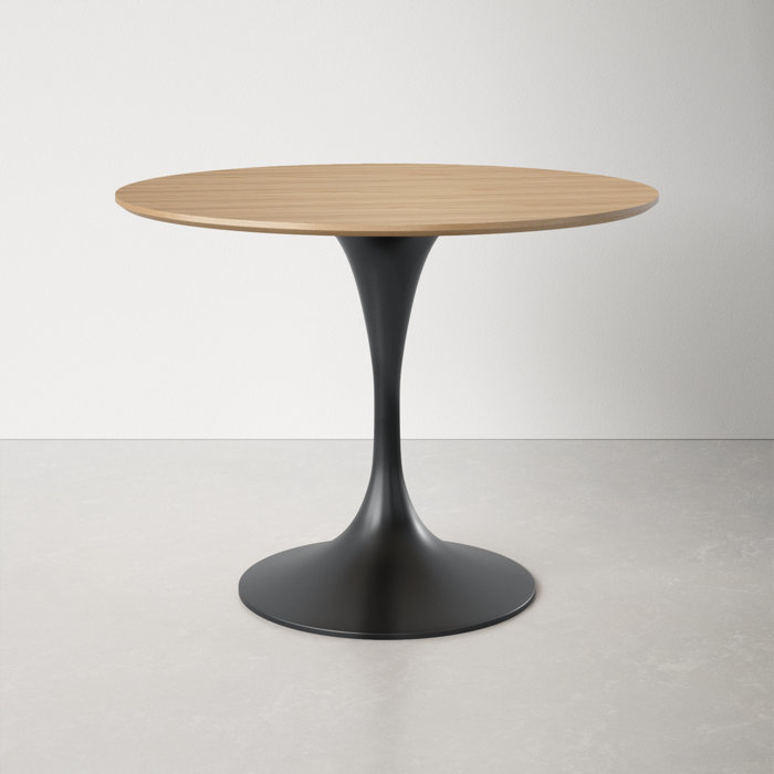 AllModern Flow Round Metal Base Dining Table | Wayfair
