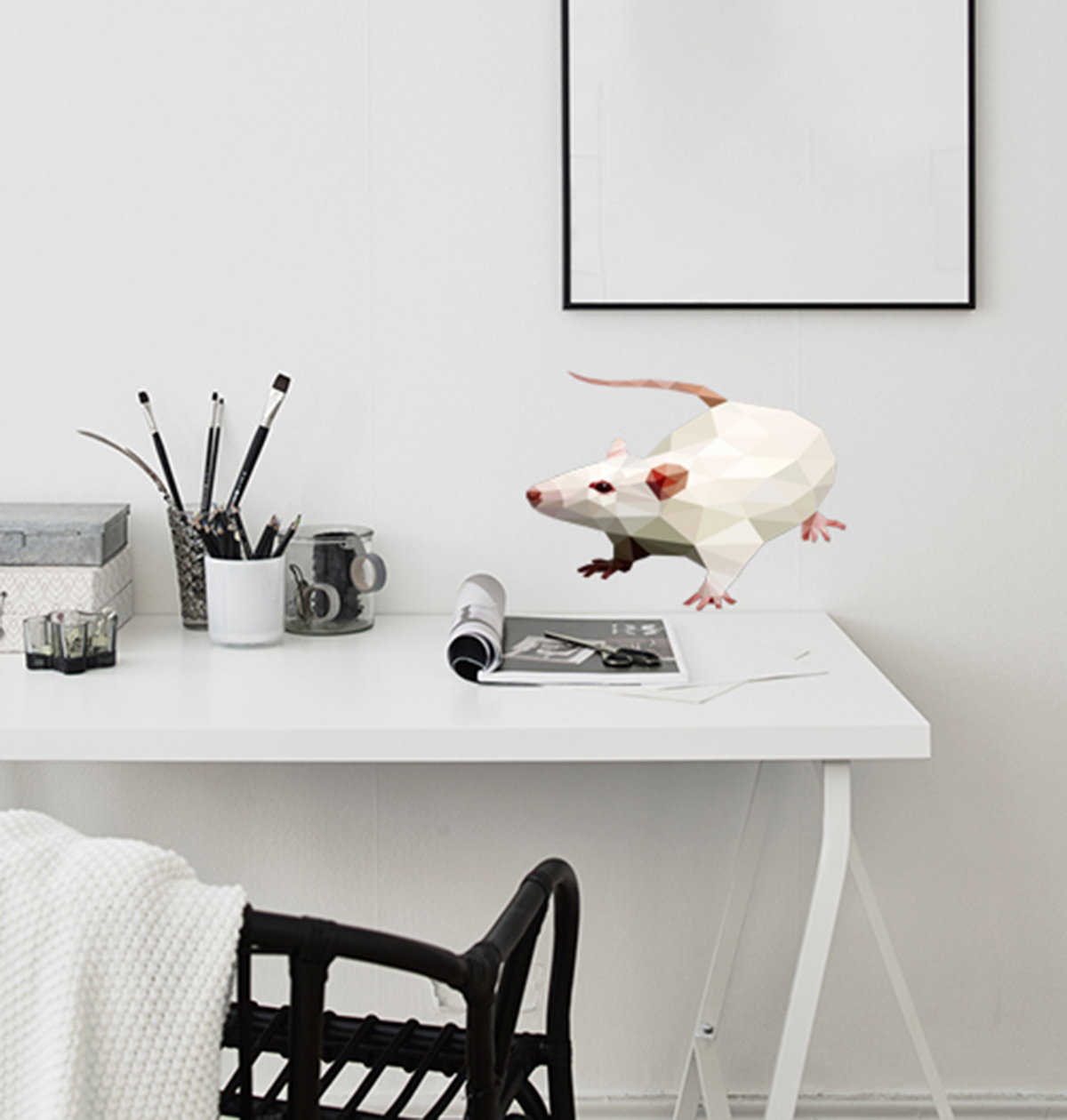 Trinx Rat Polygonal Wall Decal | Wayfair