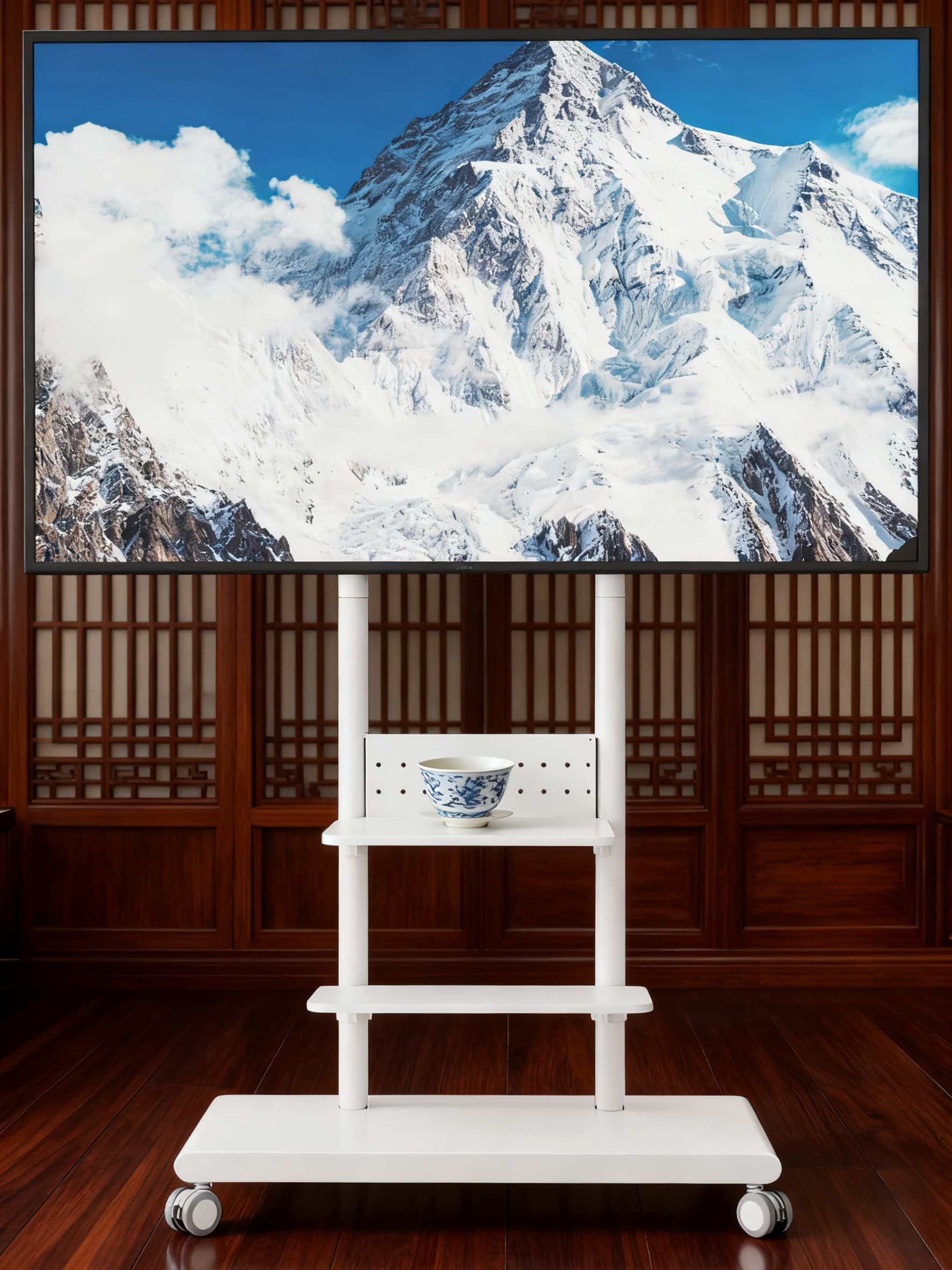 17 Stories Heavy-Duty Rolling TV Stand With Height Adjustment, Swivel ...