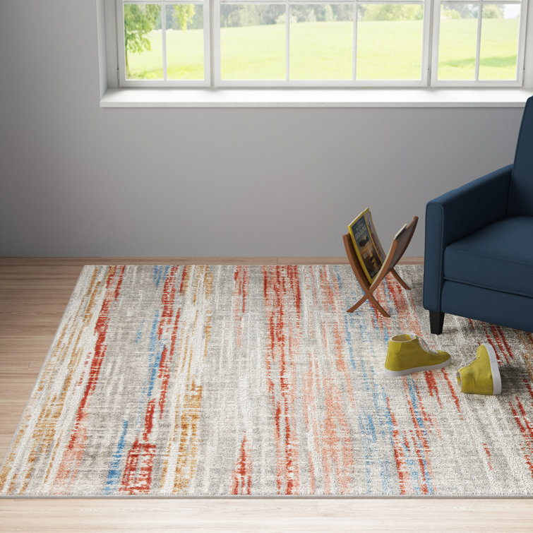 Zipcode Design™ Fabiola Blue/Gray/Red Area Rug & Reviews | Wayfair