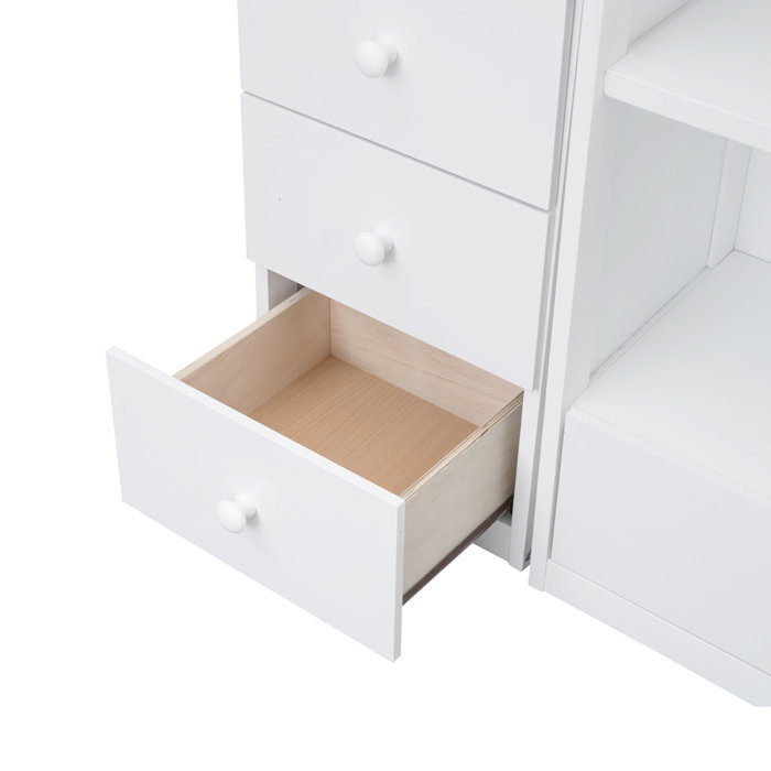 Harriet Bee Gillianne Twin 4 Drawer Loft Bed with Built-in-Desk by ...