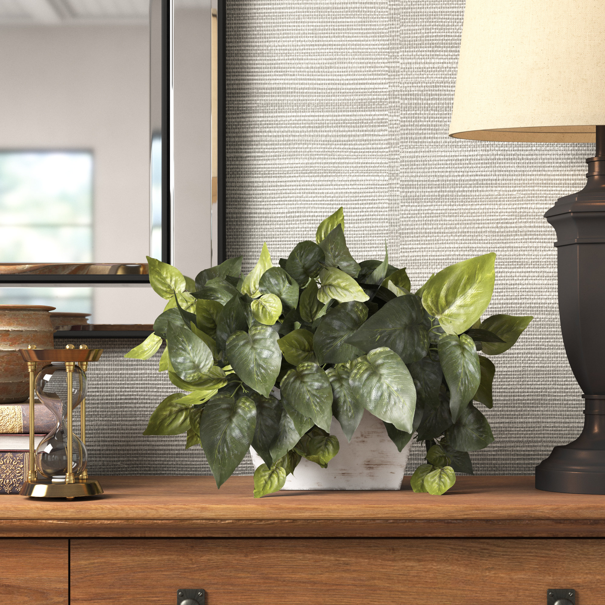 Gracie Oaks 14" Artificial Ivy Plant in Planter & Reviews | Wayfair