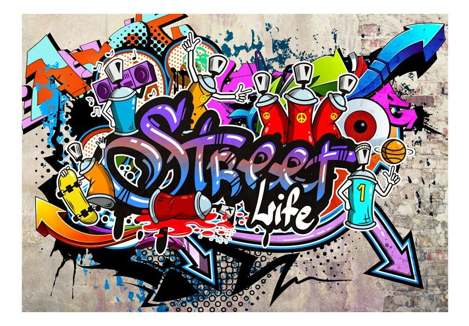 Fly Trend King, LLC Wallpaper - Graffiti Street Art - Street Game | Wayfair