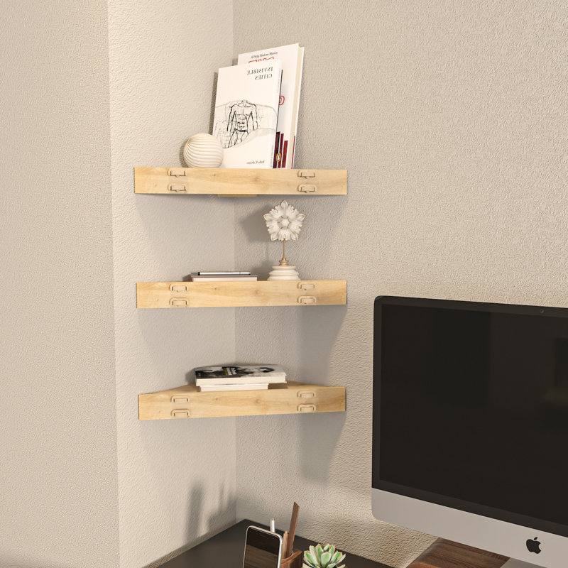 Ebern Designs Nechelle 3 Piece Triangle Corner Shelf | Wayfair