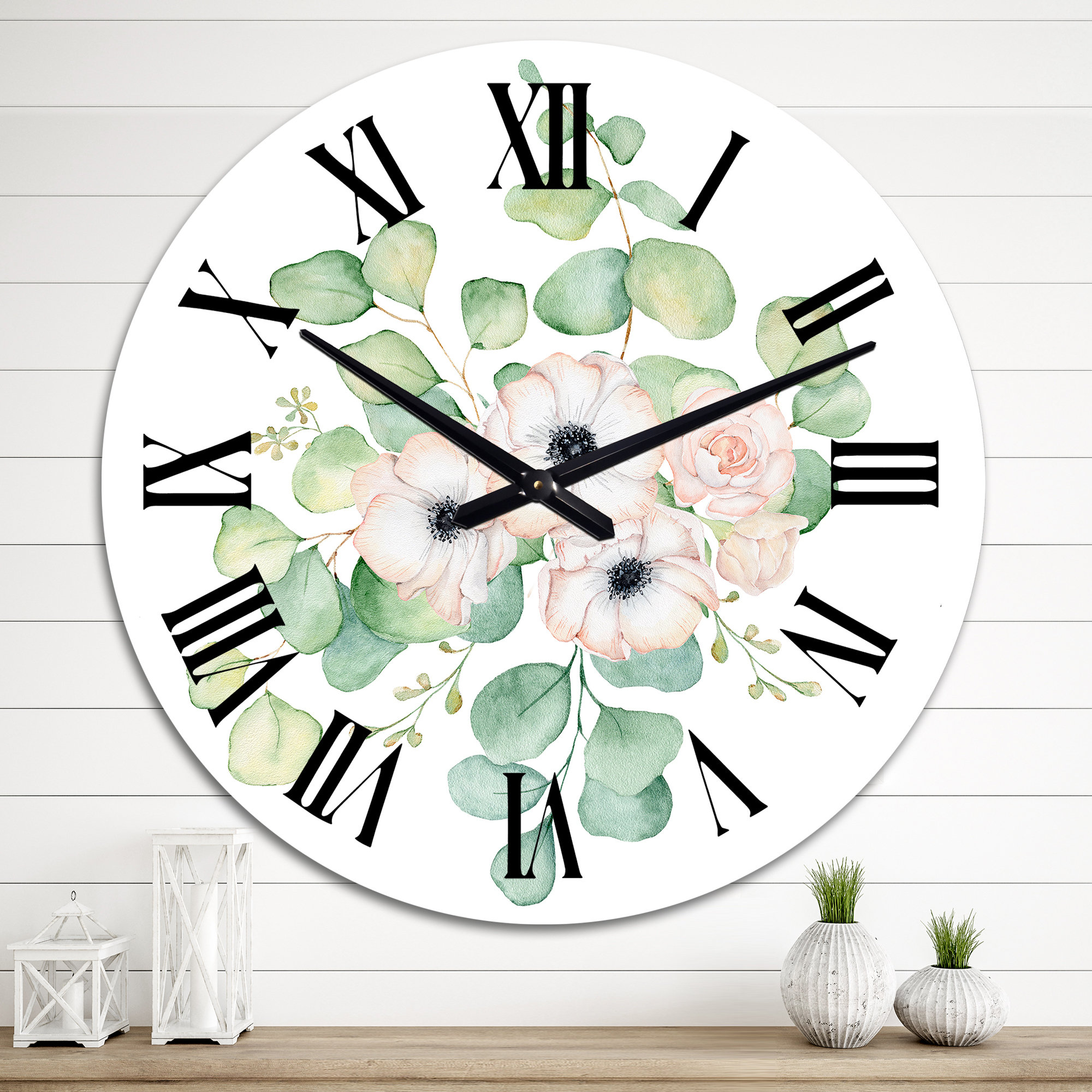 East Urban Home Bouquet Of Pink Rose Flowers Eucalyptus Leaves Ii ...