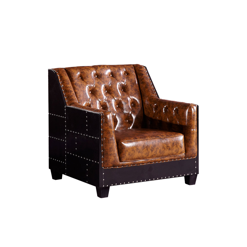 Jes Design Industrial Retro Casual Rivet Sofa 33.46'' Sofa | Wayfair