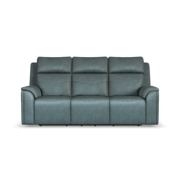 Flexsteel Titus Reclining Sofa With Power Headrests, Lumbar, Heat ...