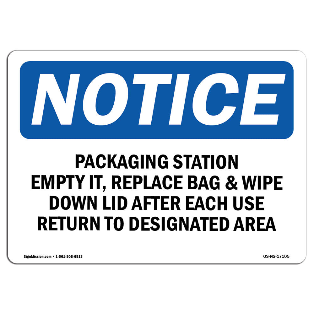 SignMission Packaging Station Empty It Replace Bag Sign | Wayfair