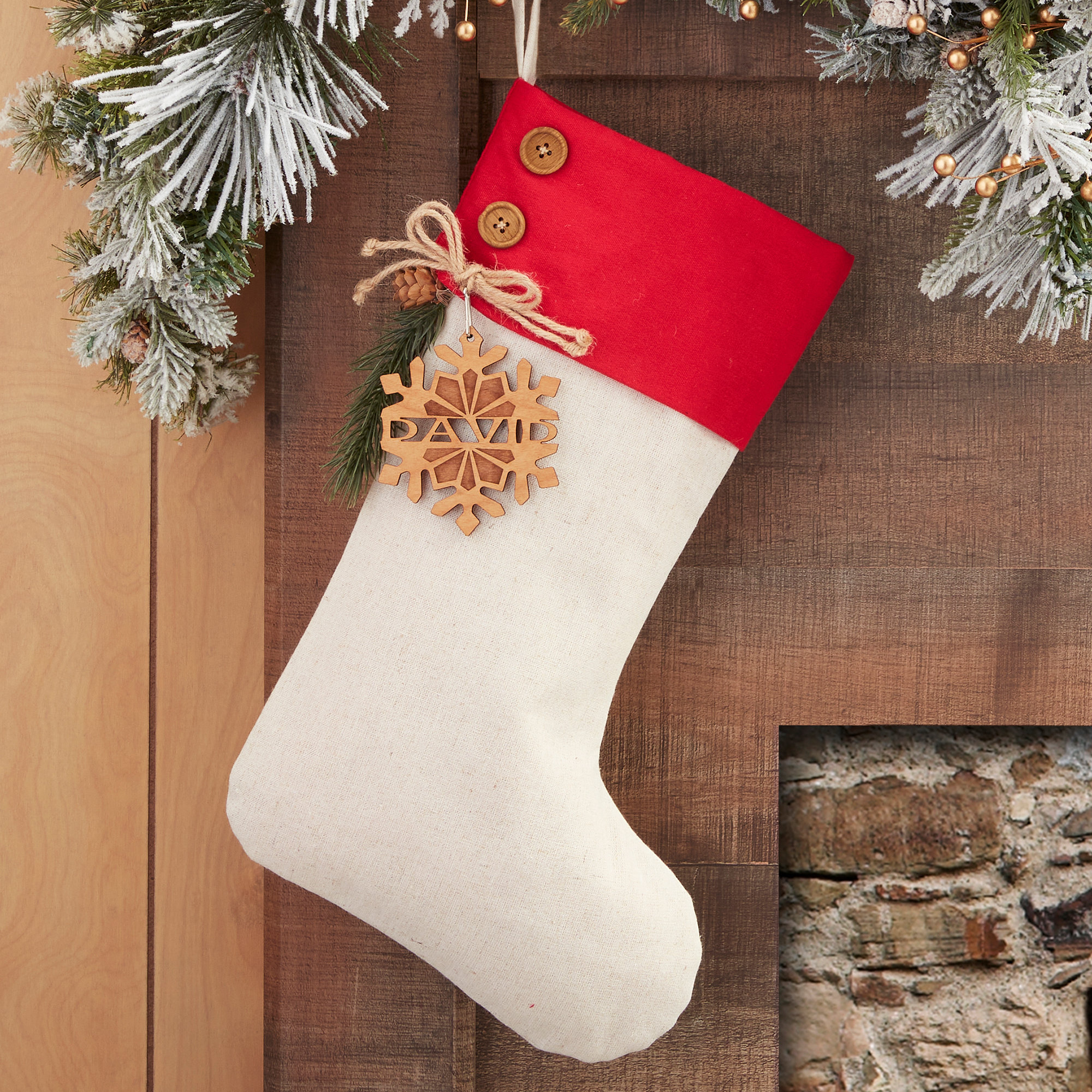 Personalization Mall Snowflake Personalized Family Christmas Stocking ...