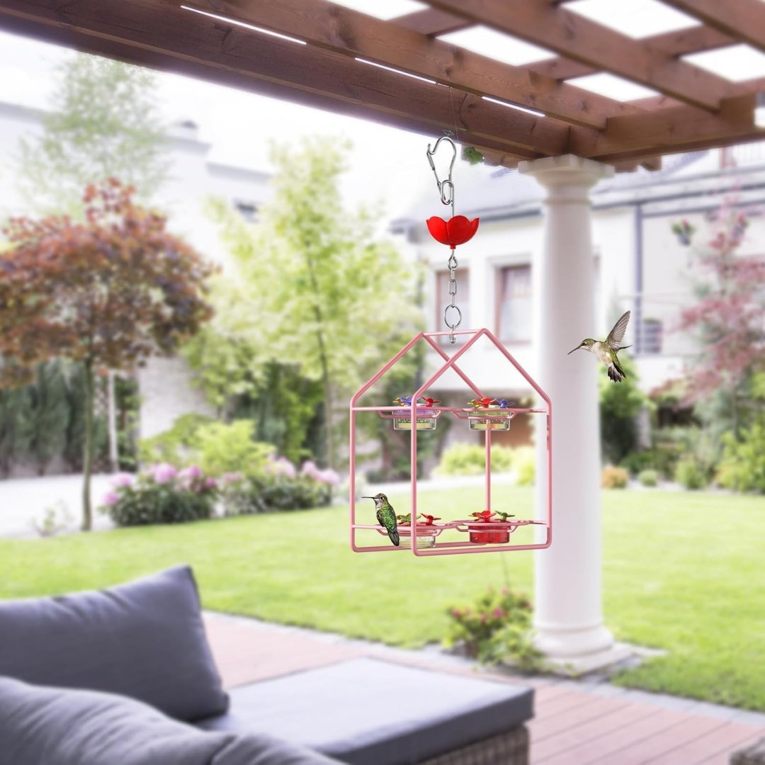 Arlmont & Co. Garden Decor Hummingbird Feeders For Outdoors,Multi Ports ...