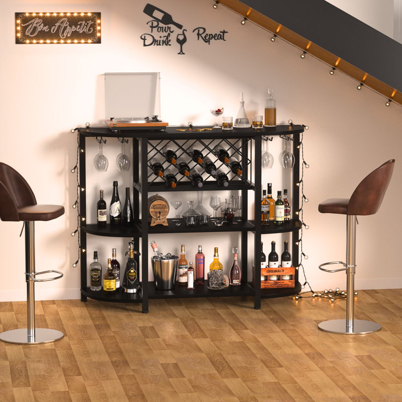 17 Stories Quavis 47.24" Storage Wine Bottle & Glass Rack & Reviews ...