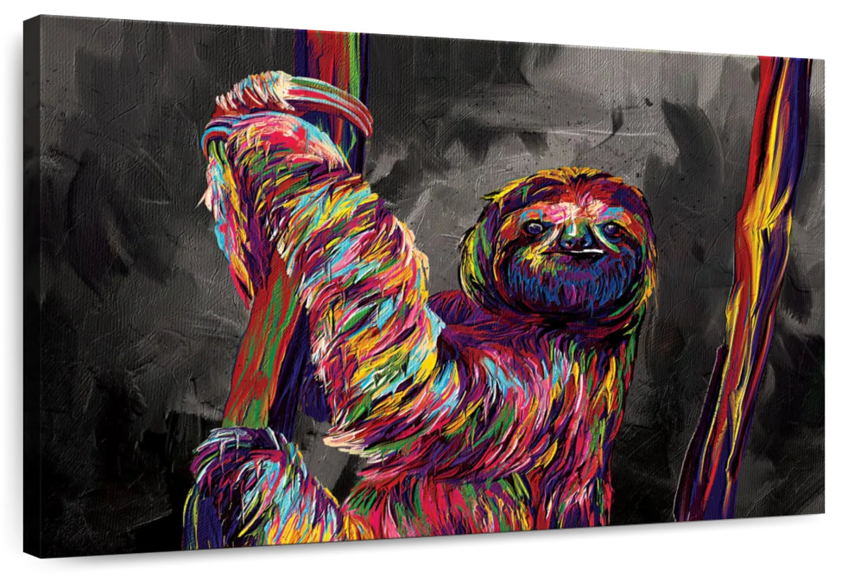 Ebern Designs Brampt Sloth Abstract Color | Wayfair