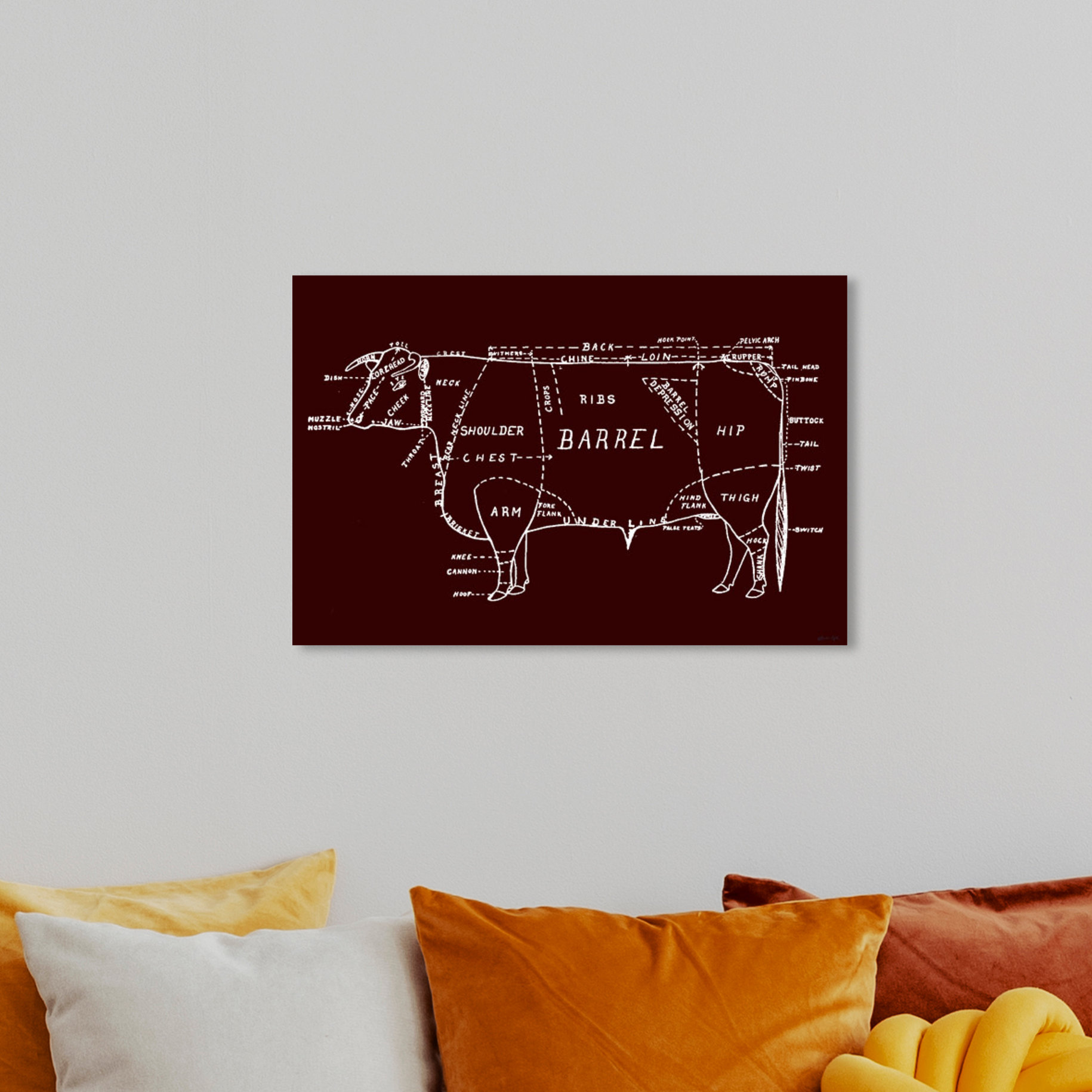 Gracie Oaks Animals Oxblood Beef Farm Animals - Wrapped Canvas Textual ...