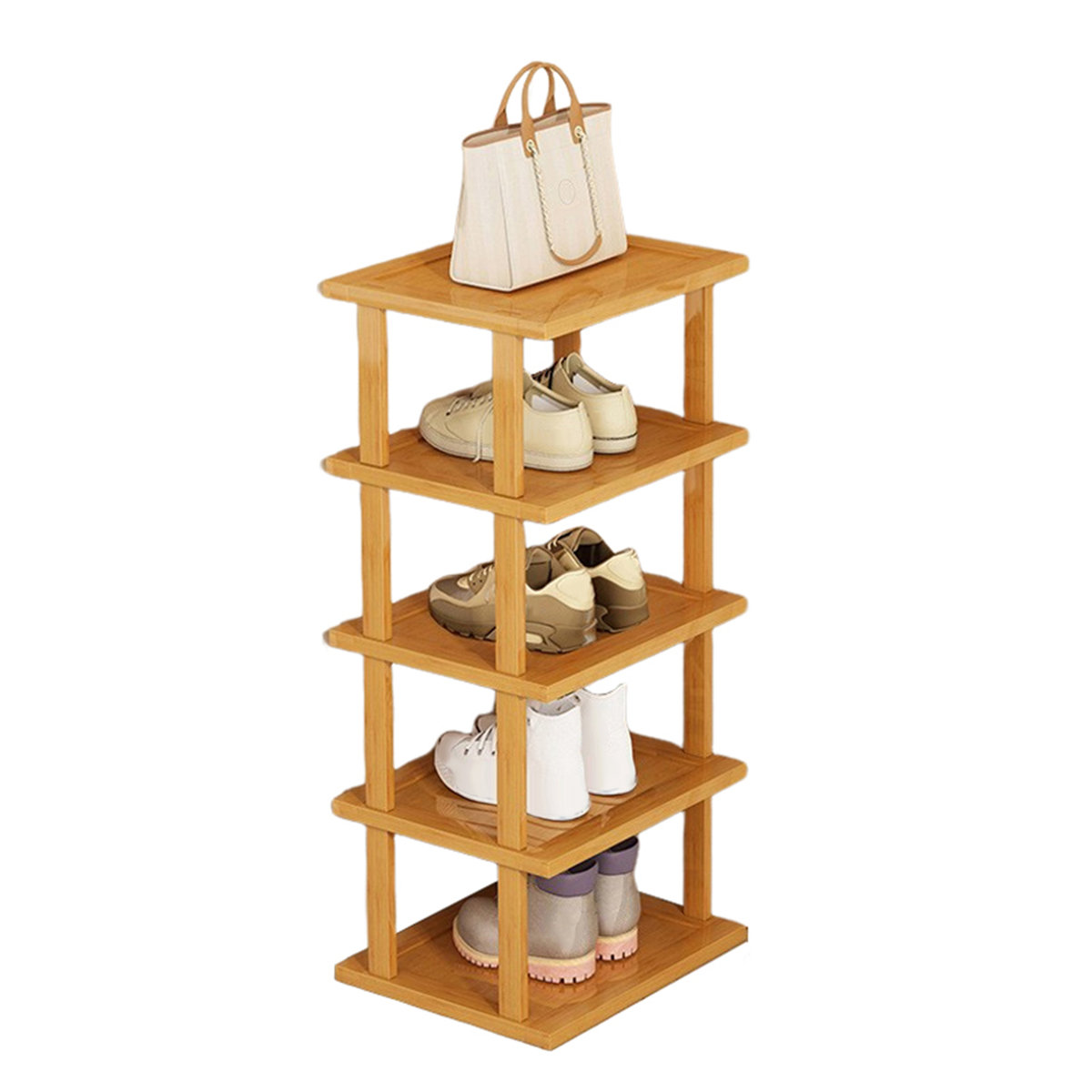 Ophelia & Co. Vertical Shoe Rack, Wood Narrow Shoe Rack, Small Shoe ...