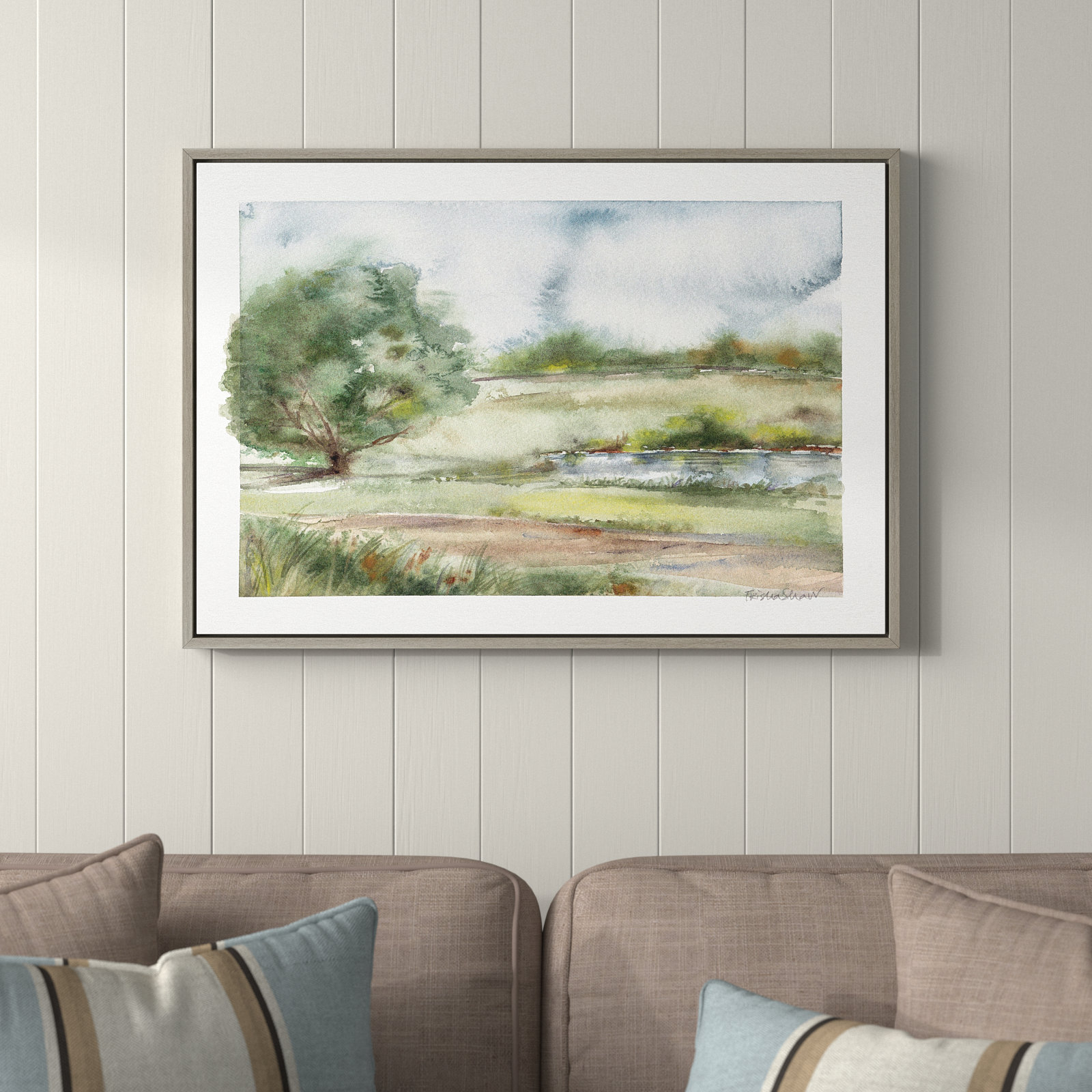 Beachcrest Home Shalyce Landscape With Tree In Light Mood Framed On ...