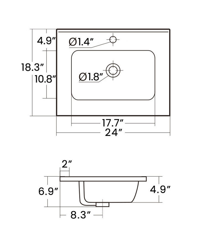 BURDOCK Integrated white ceramic basin | Wayfair