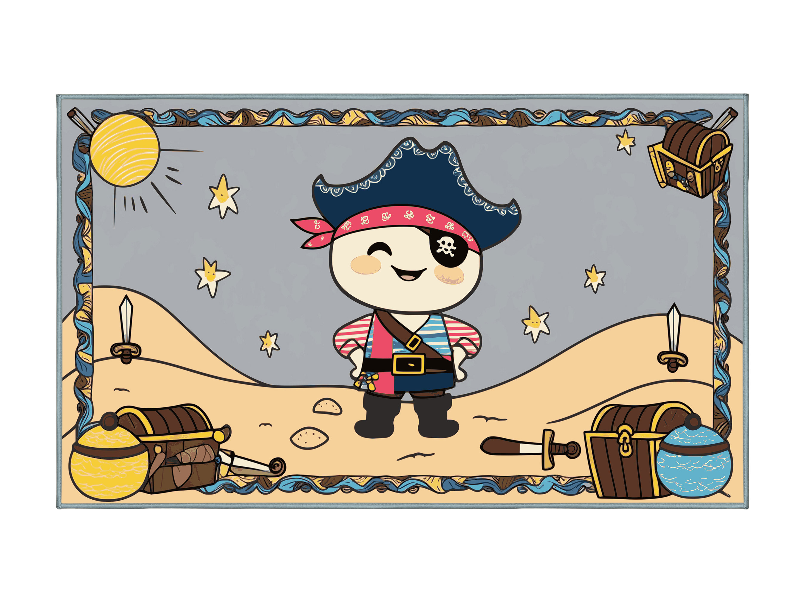 Sunside Sails Pirates Ocean Kids Rug | Wayfair
