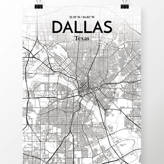 OurPoster.com 'Dallas City Map' Graphic Art Print Poster in Ink | Wayfair