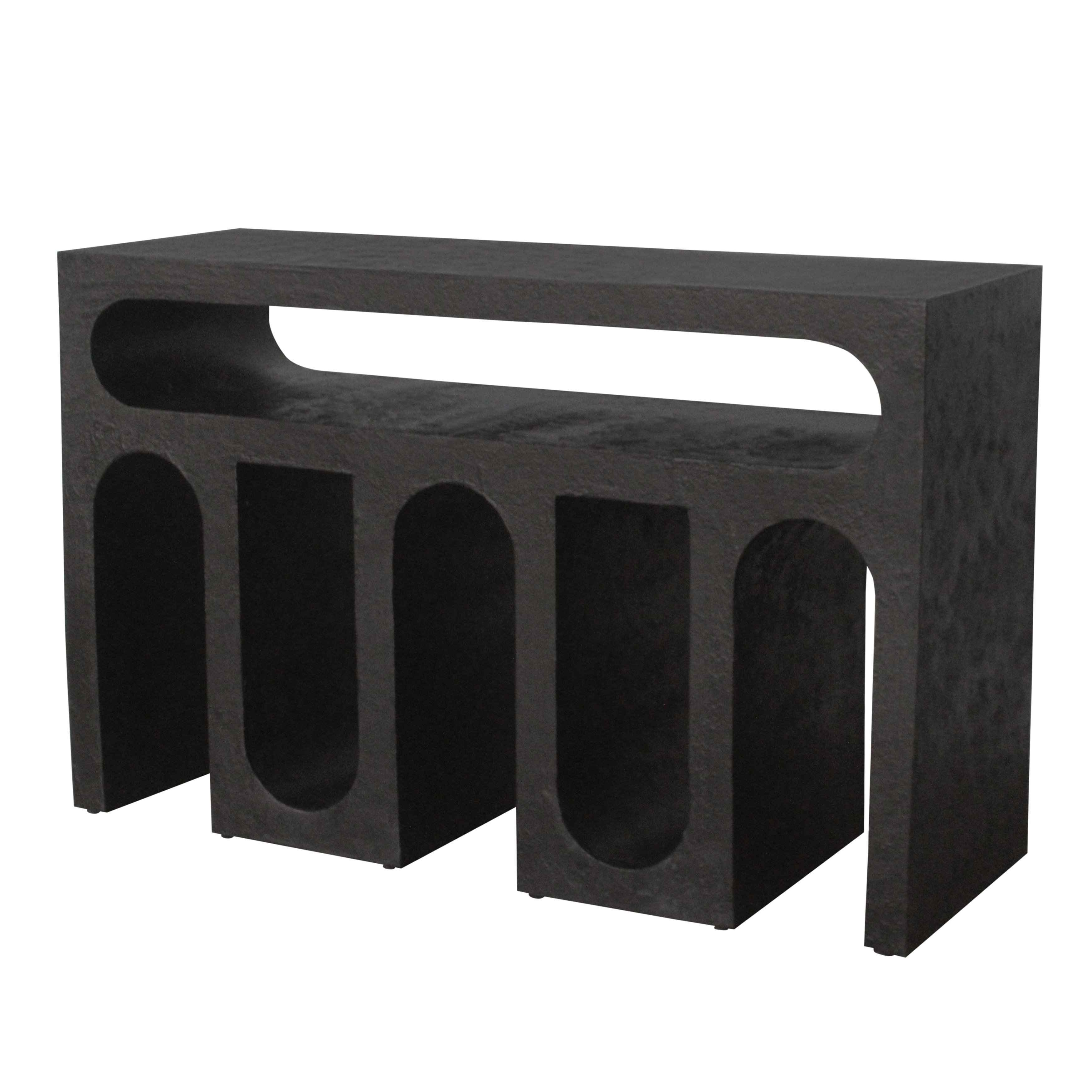 Brayden Studio® 47" Modern Arch Textured Console, Black | Wayfair
