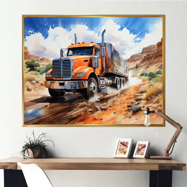 Foundry Select " Dump Tractor In The Desert II " | Wayfair