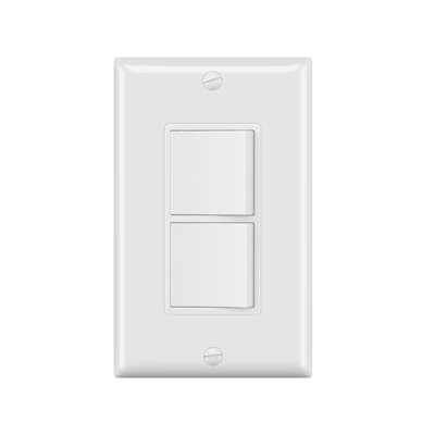 MW LIGHTING Double Rocker Light Switch, Two Single Pole Switch in-Wall ...